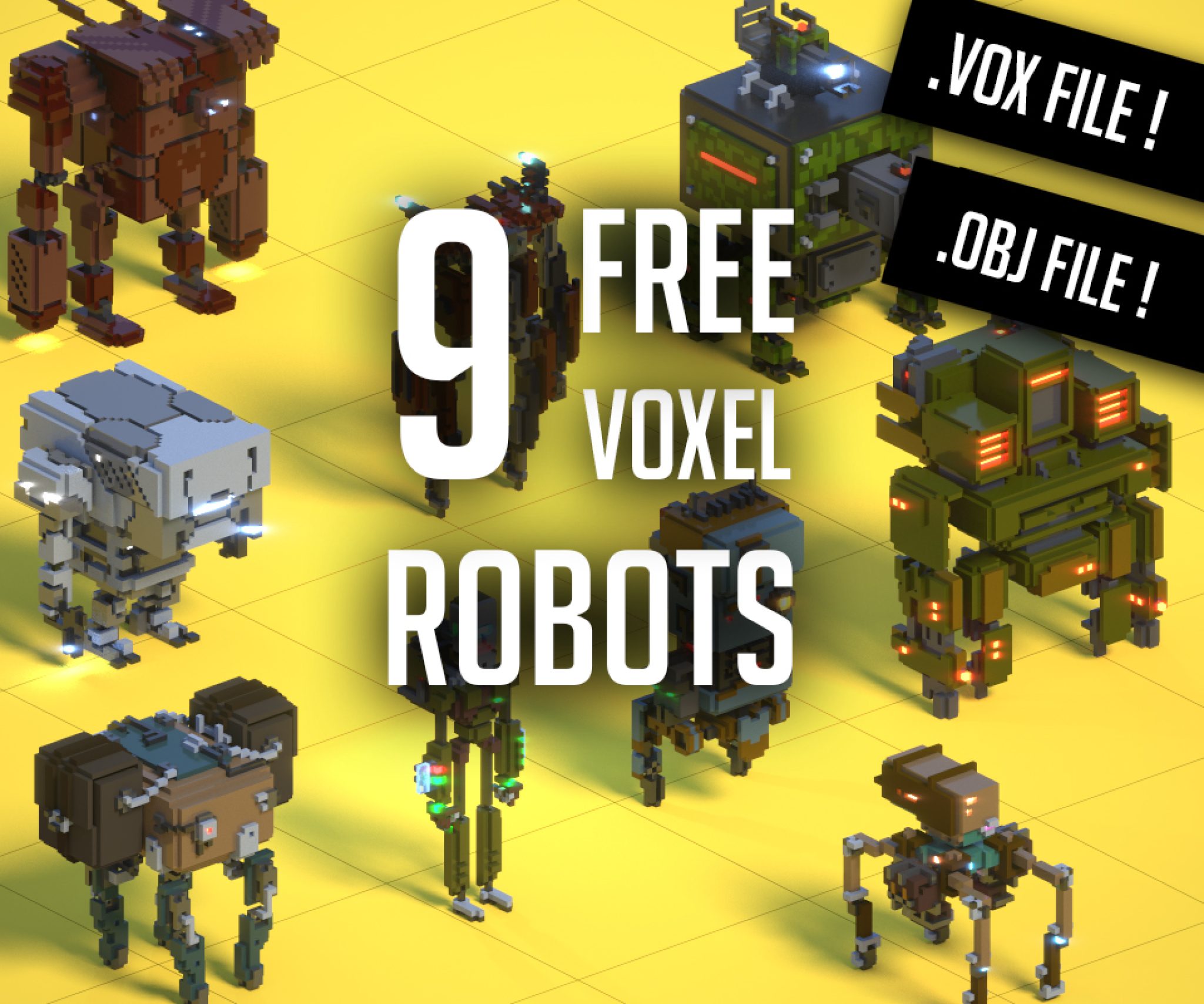 Voxel Animated Robots – Godot Assets Marketplace