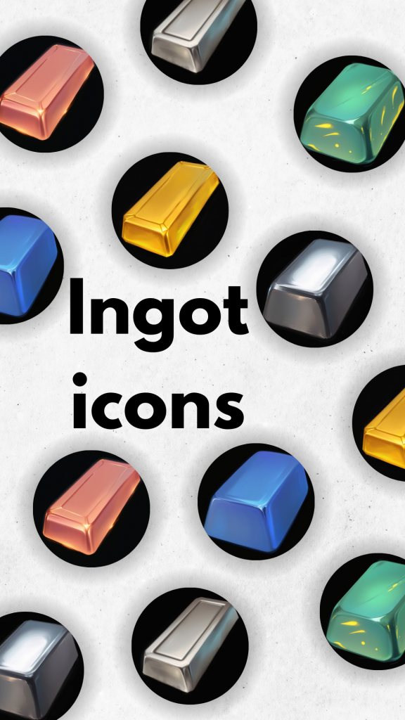 Versatile Metal Ingot Icon Pack – Over 20 Unique Assets for RPGs (512× ...