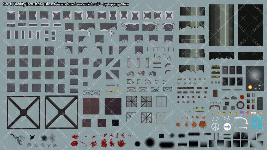 2D Industrial Tileset: Sci-fi Facility – Hand-drawn pixel art sprites ...