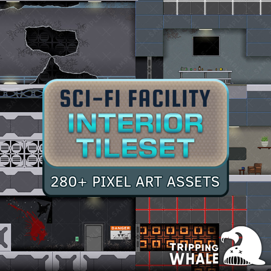 2D Interior Tileset: Sci-fi Facility – Hand-drawn pixel art sprites ...