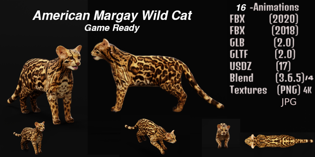 American Margay Cat – Godot Assets Marketplace