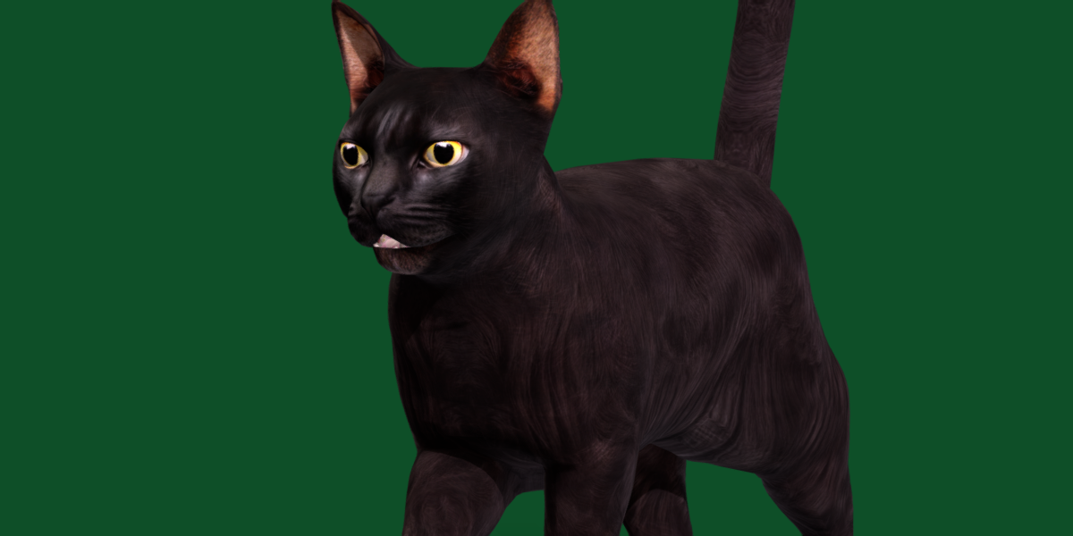Black Domestic Cat – Godot Assets Marketplace