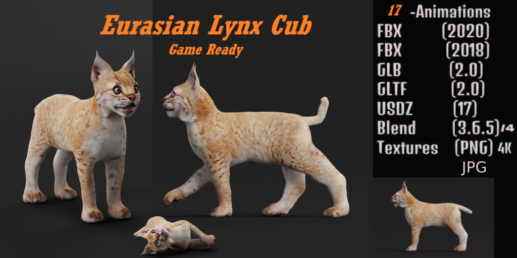 Eurasian Lynx Cub – Godot Assets Marketplace
