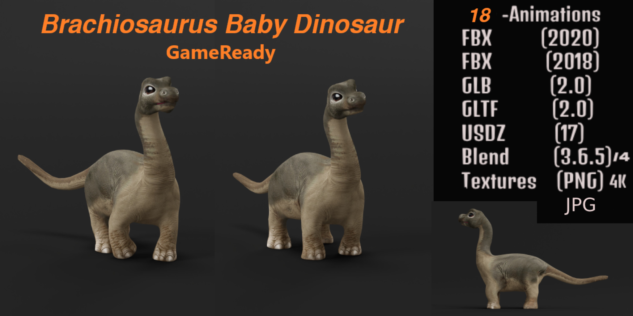 Brachiosaurus Baby Dinosaur – Godot Assets Marketplace
