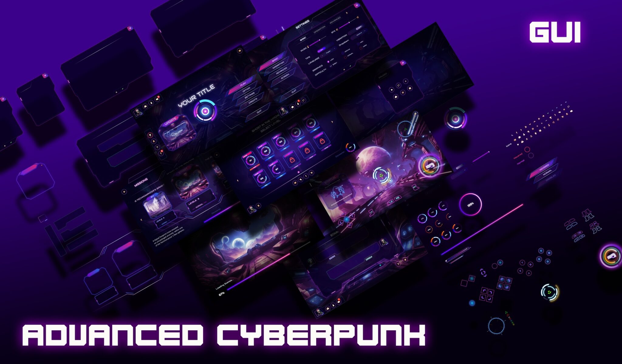 ADVANCED CYBERPUNK GUI – Godot Assets Marketplace