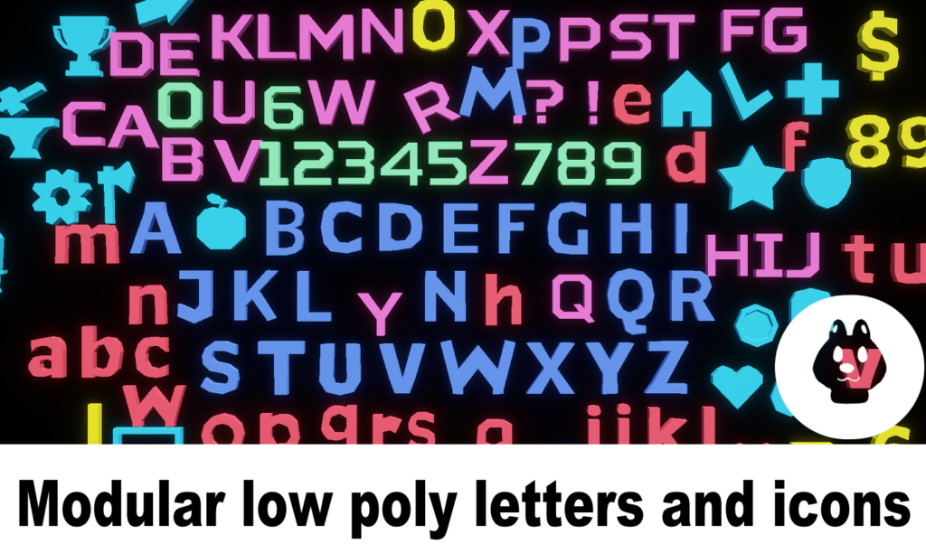 Modular low poly letters and icons – Godot Assets Marketplace
